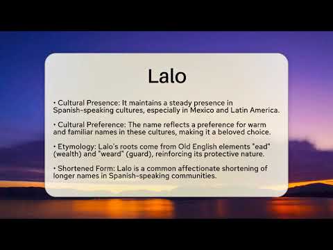 Lalo - Baby Boy Name Meaning, Origin & Popularity - RandomNames.com