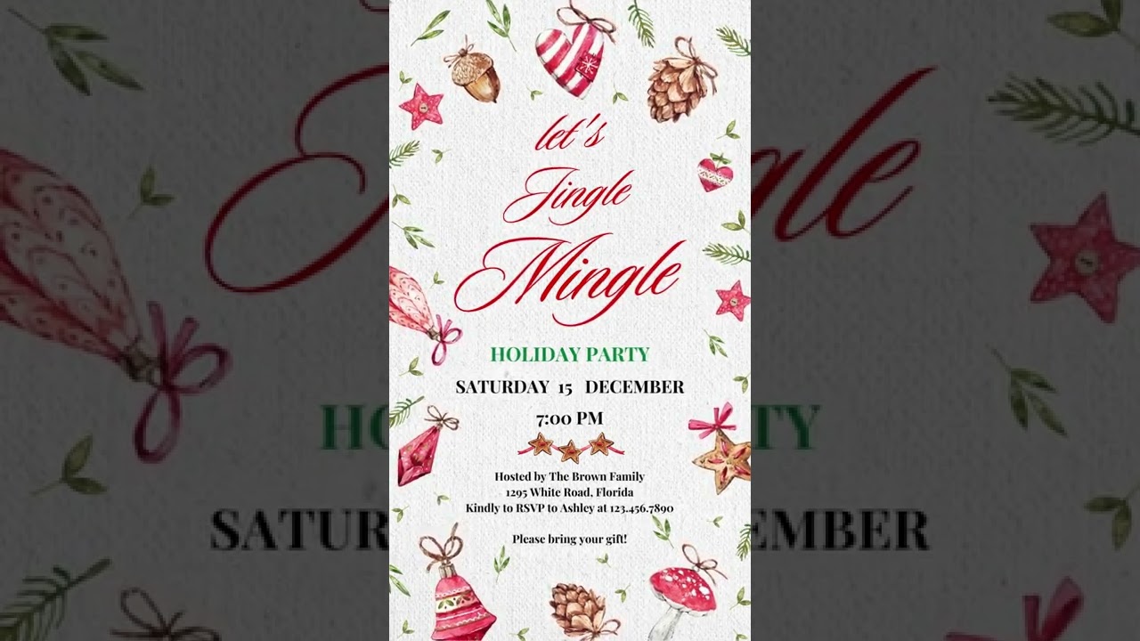 Christmas Party Invitation Video, Cute christmas tree decorations