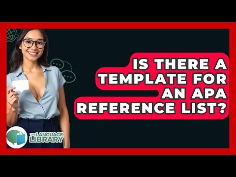 Is There A Template For An APA Reference List? - The Language Library