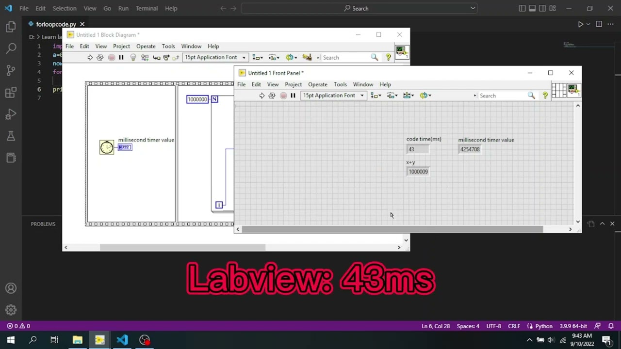 Labview vs Python speed