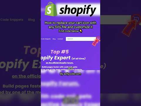 Replace Cart Icon with Custom SVG | Full Customization (Color & Size)