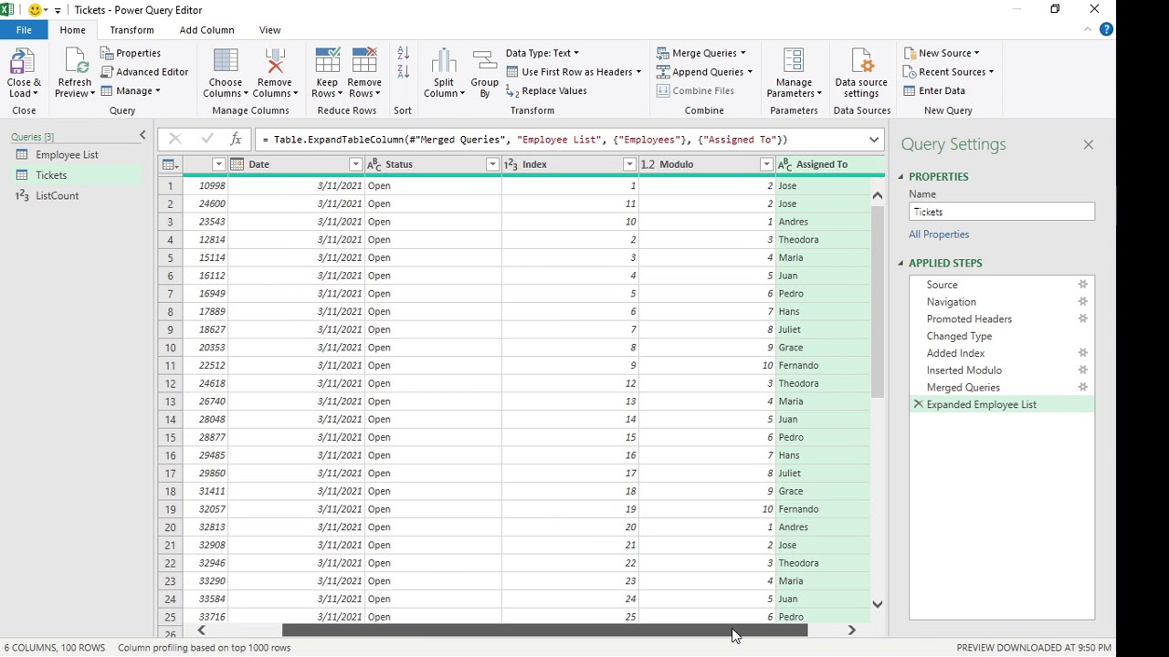 Round Robin Assignment using Power Query | Rotating List
