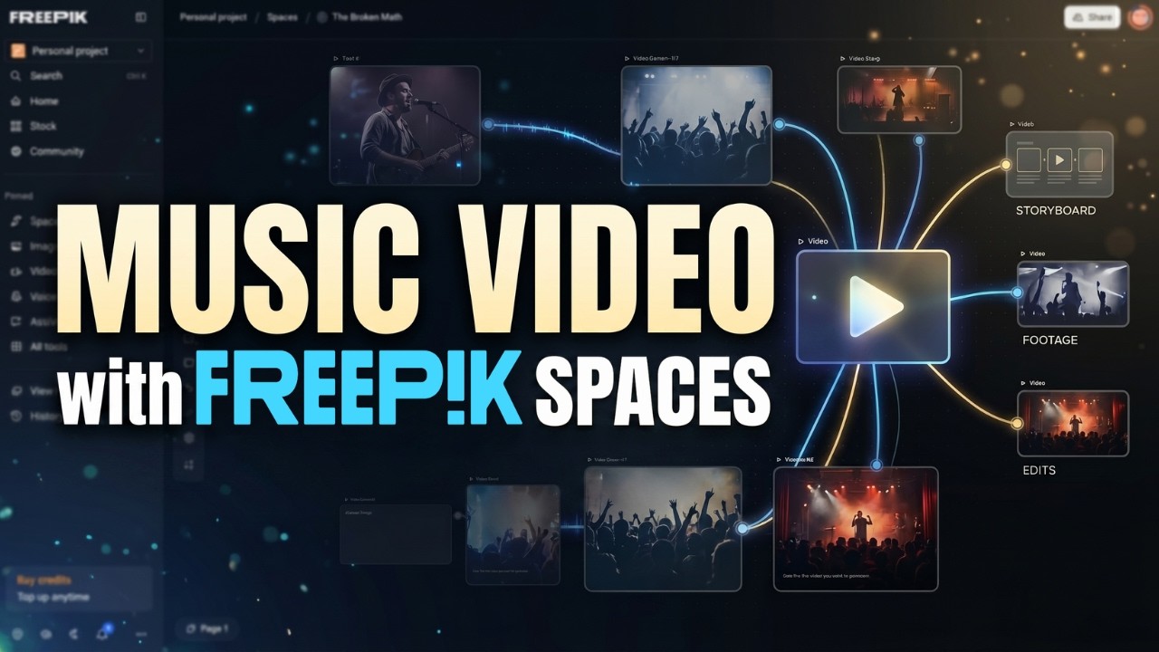 How I Made a Complete AI Music Video on Freepik Spaces