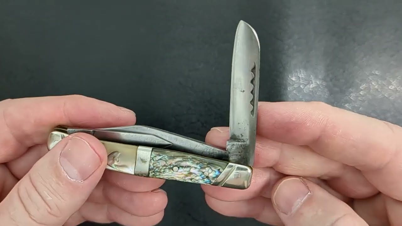 Custom Abalone Shell Pocketknife