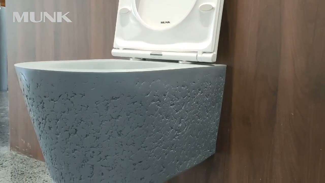 Modern and unique designMUNK concrete wall-hung solid surface toilet
