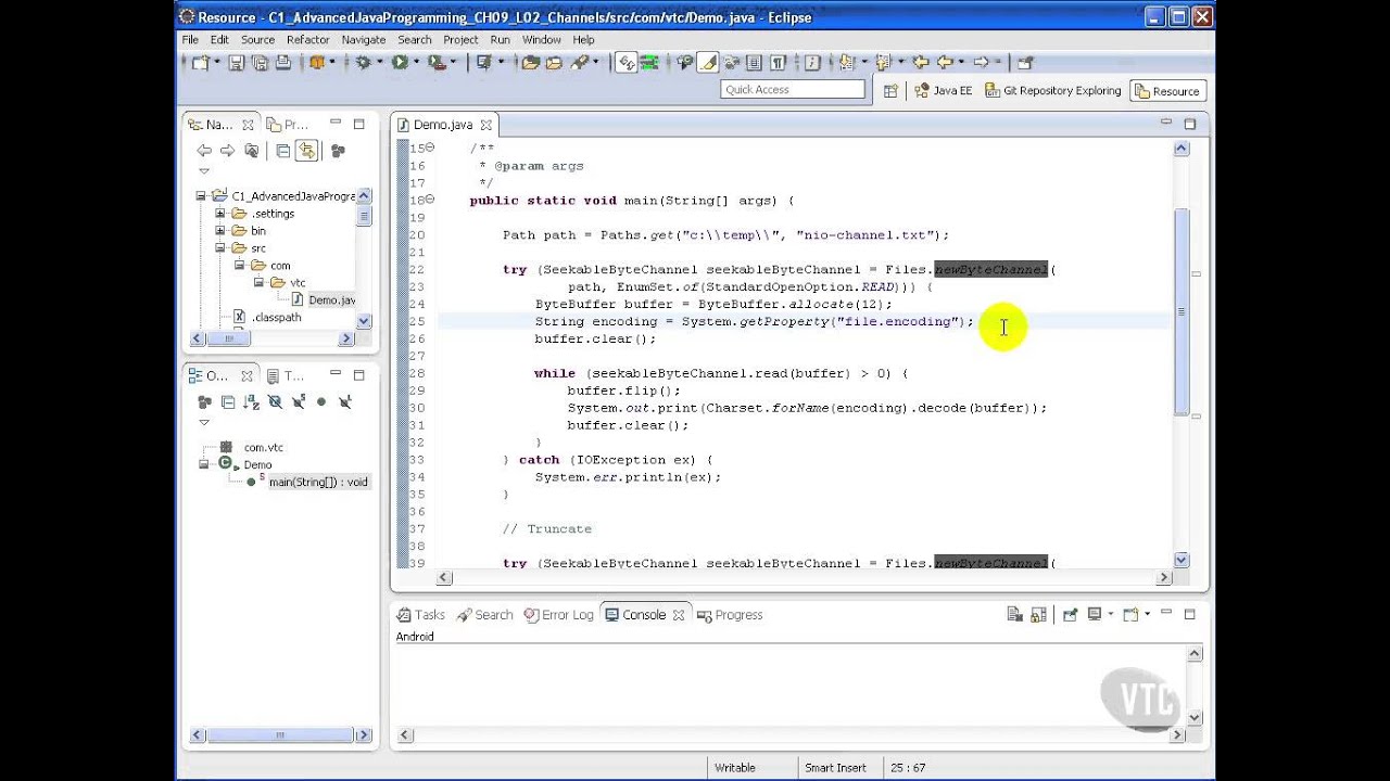 VTC Player   Advanced Java Programming Java SE 7, Channels