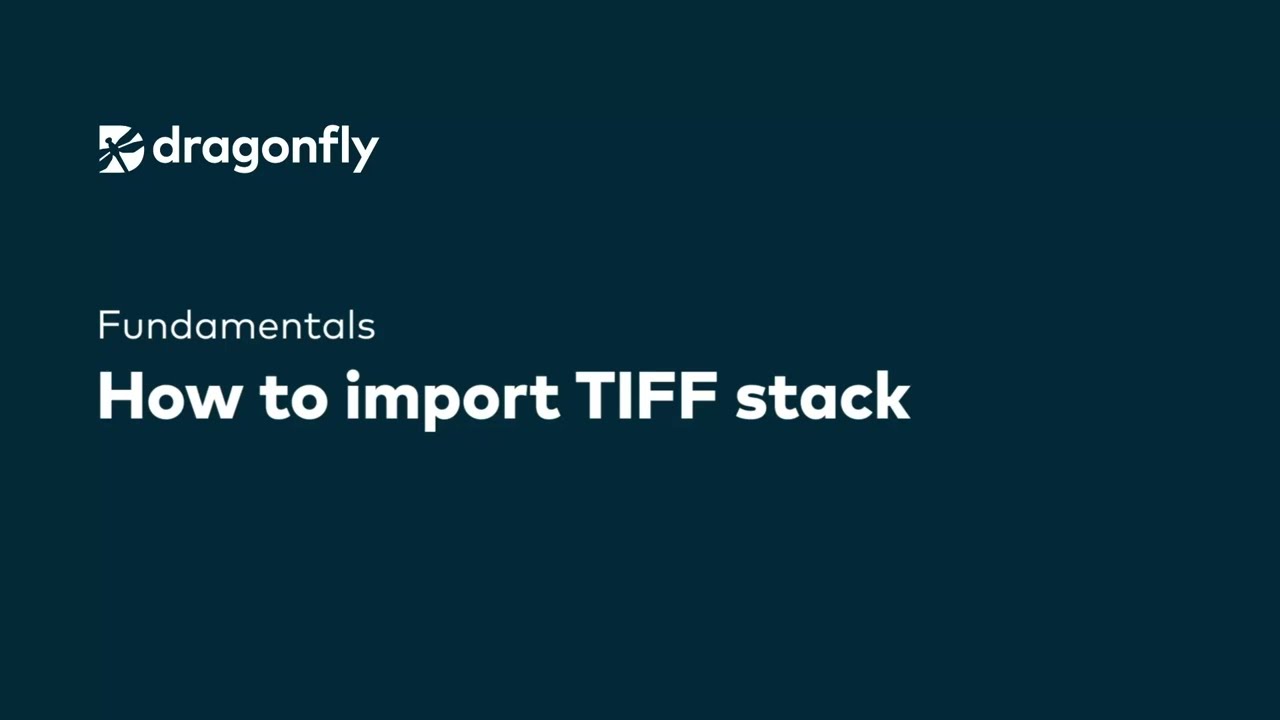 Dragonfly Fundamentals | How to import TIF files in Dragonfly