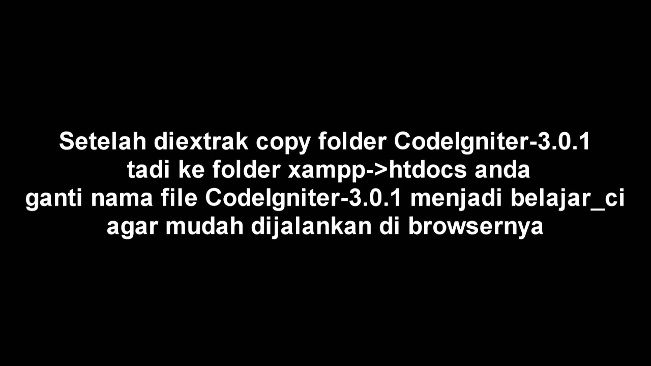 Tutorial Codeigniter pemula 1