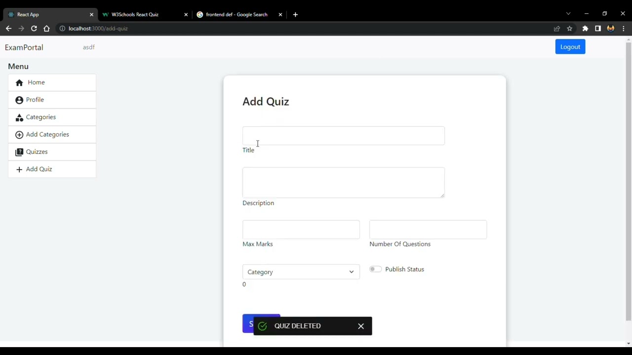 Exam Portal  (github link in the description)
