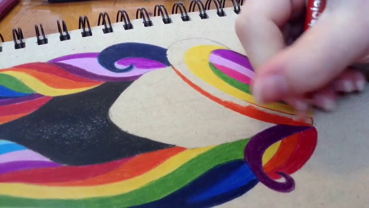 Time Lapse Drawing | Rainbow Hair