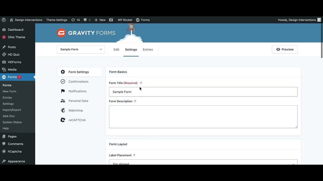 WordPress Forms, Setup and Notifications Guide | Design Interventions