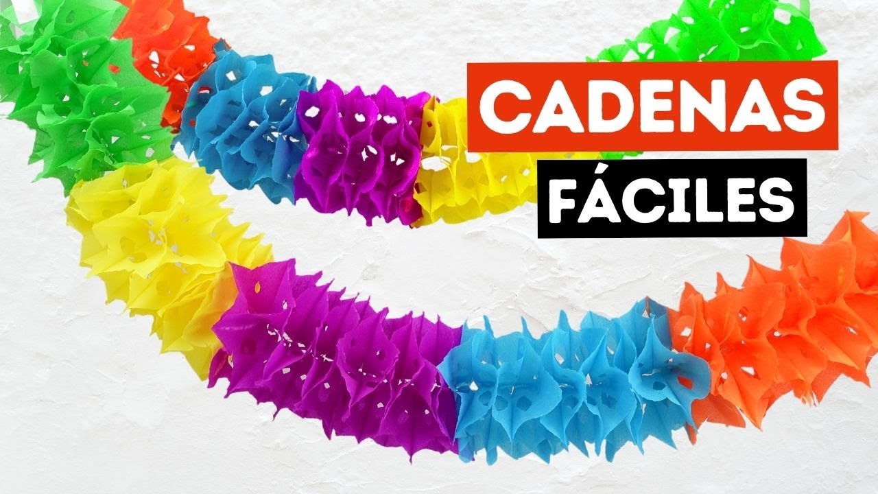 Cómo hacer cadenas de papel crepe ¡Muy fácil!