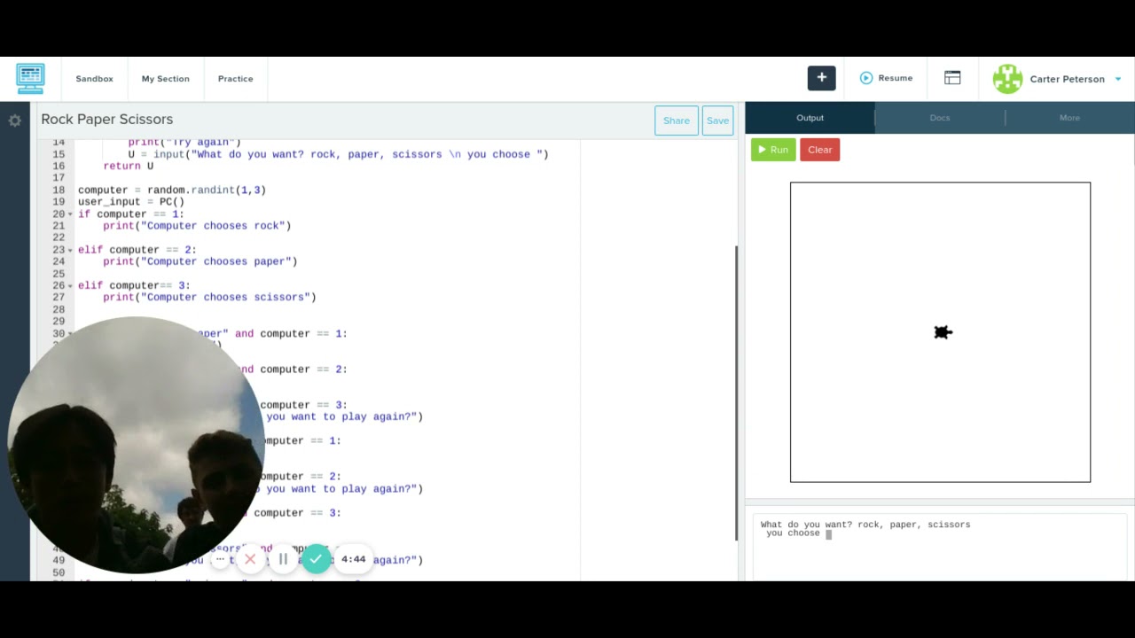 Rock Paper Scissors   CodeHS