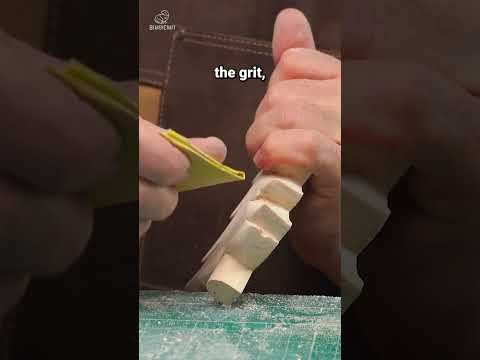 Wondering what grit sandpaper to use? Start with 80 for smoothing, then go finer✨ #WoodCarvingTips