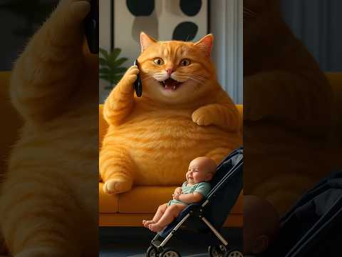 Ek chatur bille aur Chote Bache ki kahani ???????????? #ai #cat #baby #swan #shorts