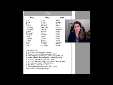Ch initial, medial, final, sentences