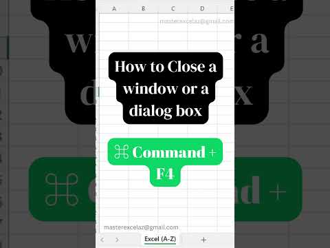 How to close a window or a dialog box in mac excel? | Shortcut Tips #macexcel