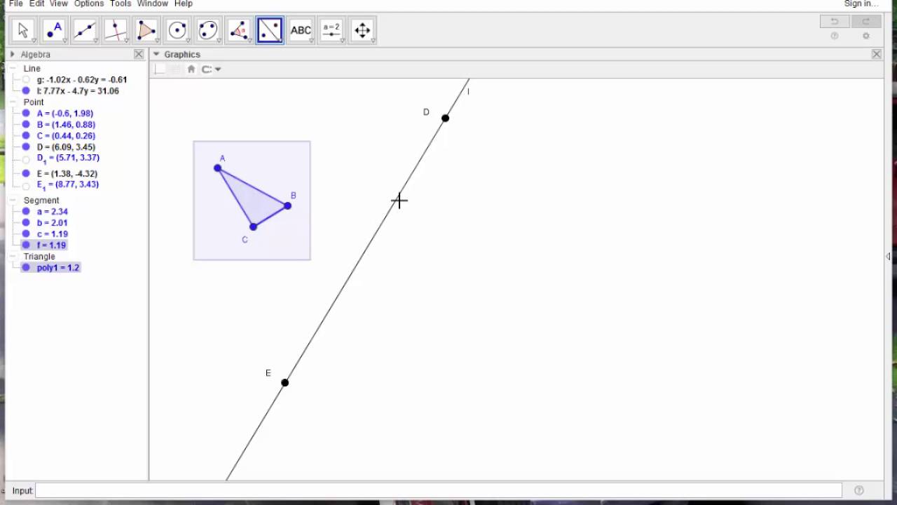 GeoGebra-Using the Reflection Tool