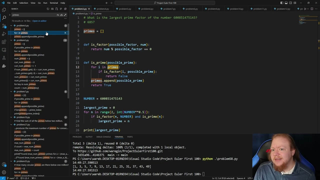 Project Euler Problem 58: Spiral Primes