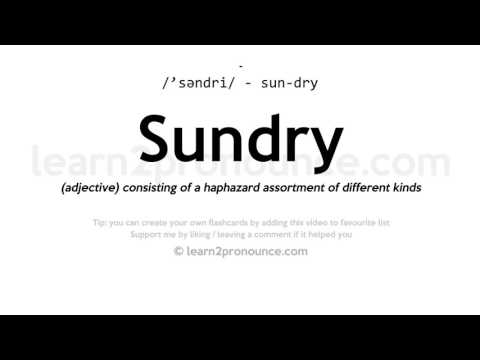 Sundry pronunciation and definition