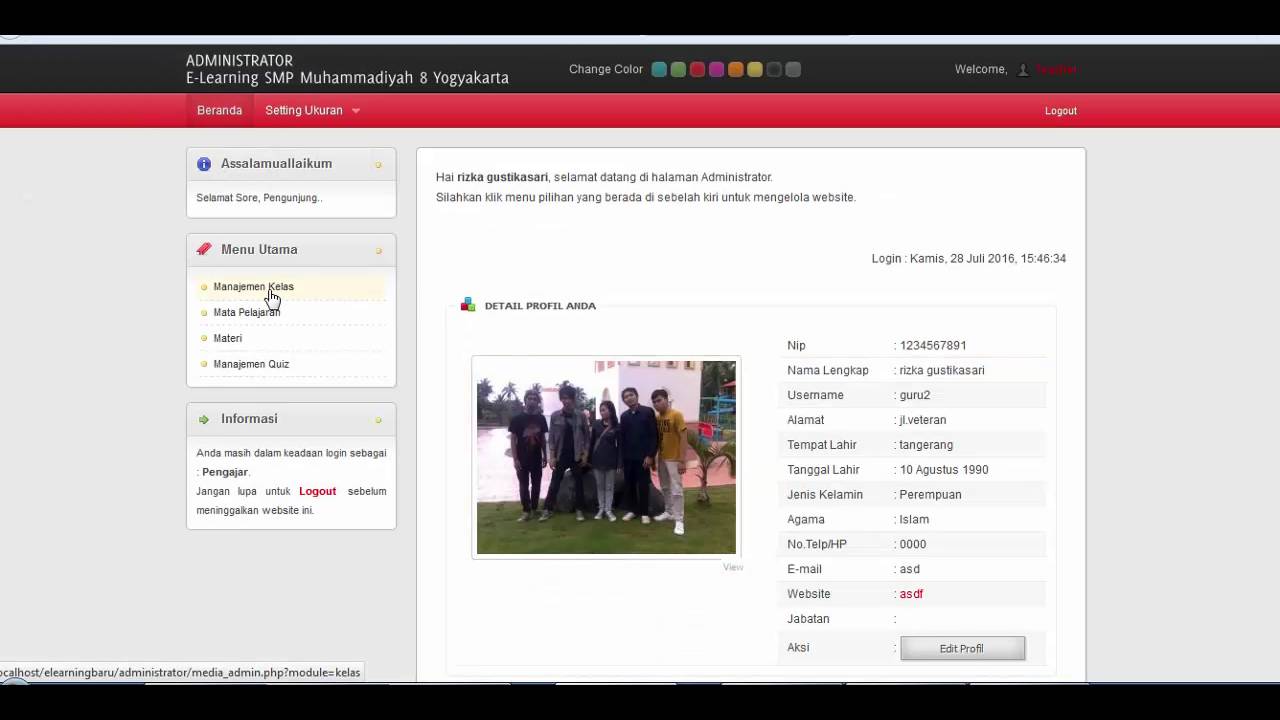 Aplikasi web elearning (Source code)