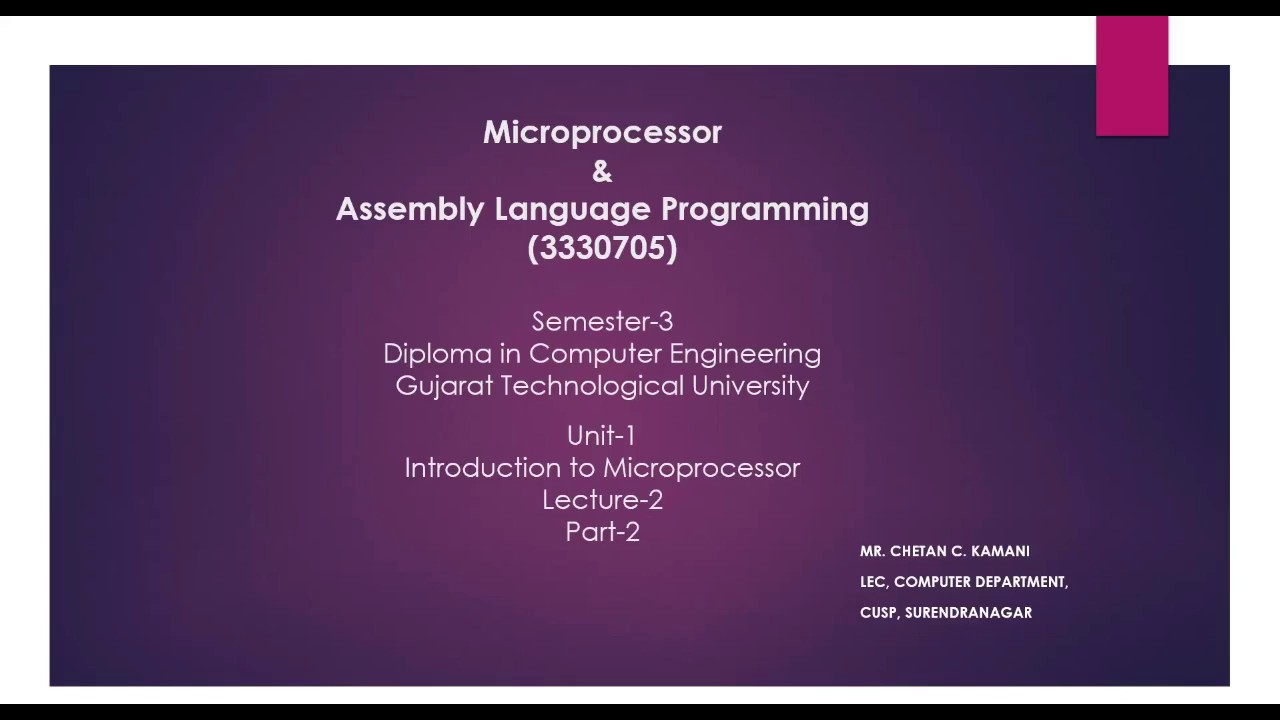 Lecture-02-Introduction to Microprocessor-Part-2|GTU|MALP|8085 Microprocessor