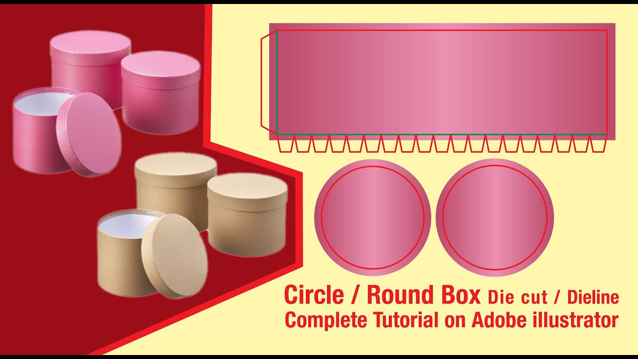 Circle / Round Box Die‑Cut Design | Packaging Tutorial | DIY Round Box Packaging | Die‑Line Design