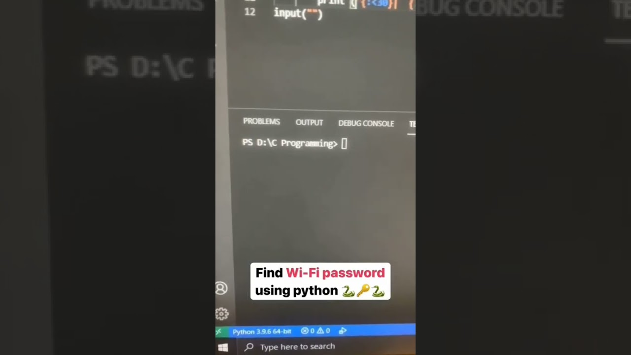 find WiFi password using python programming language #python #shorts