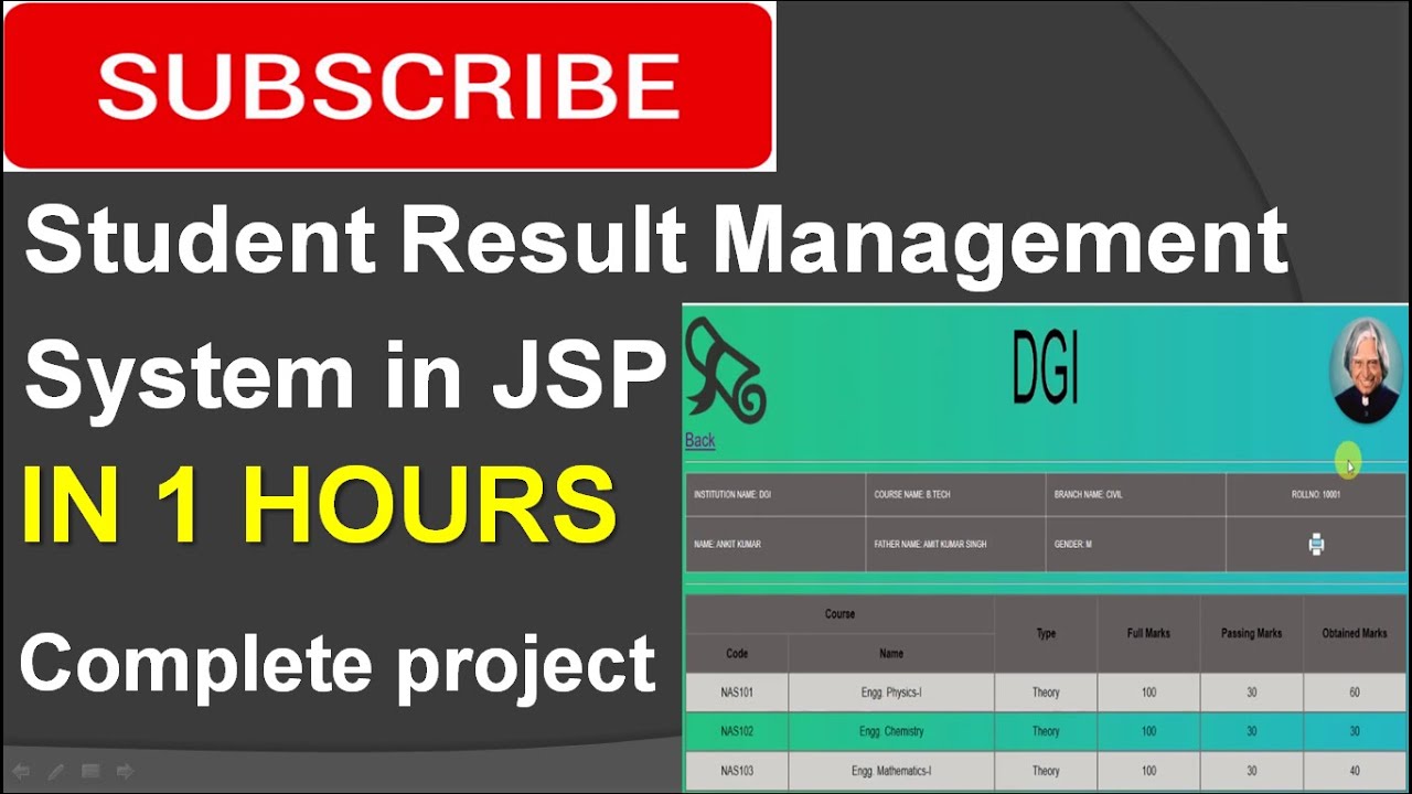 Student Result Management System in JSP (Eclipse ,Tomcat , MySQL ) Complete Project (step by step)