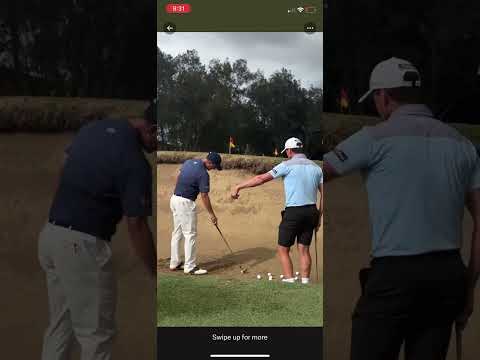 Adam Scott working on sand shots with Bret Rumford! #adamscott #golf #australia