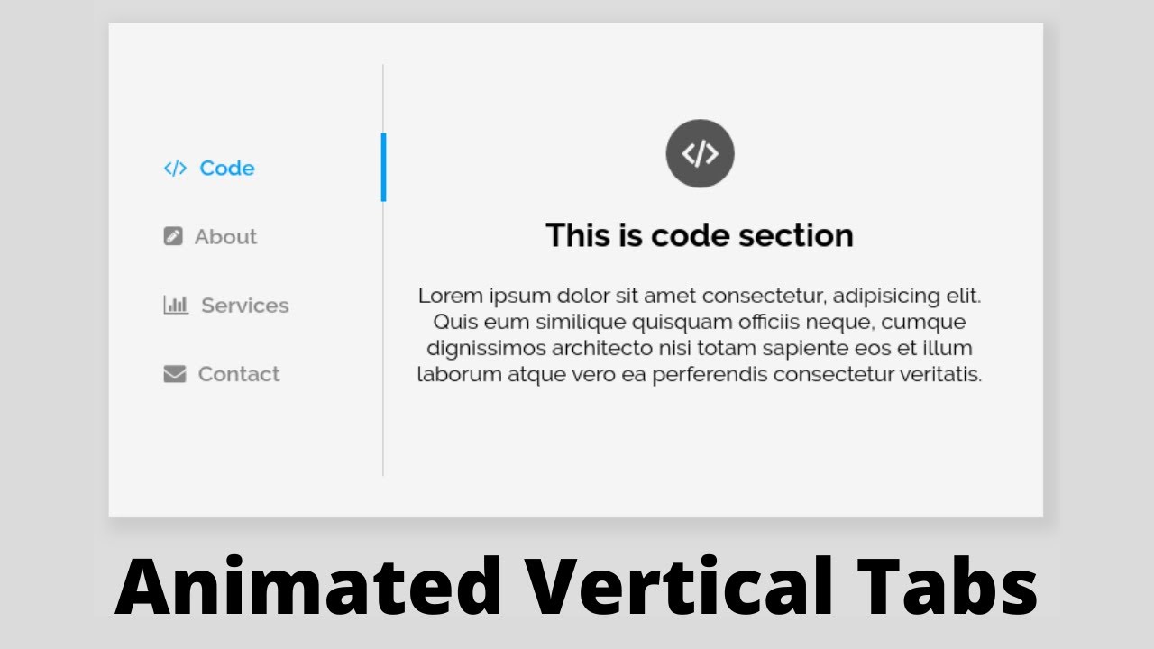 How to Create Animated Vertical Tabs using HTML, CSS & JavaScript