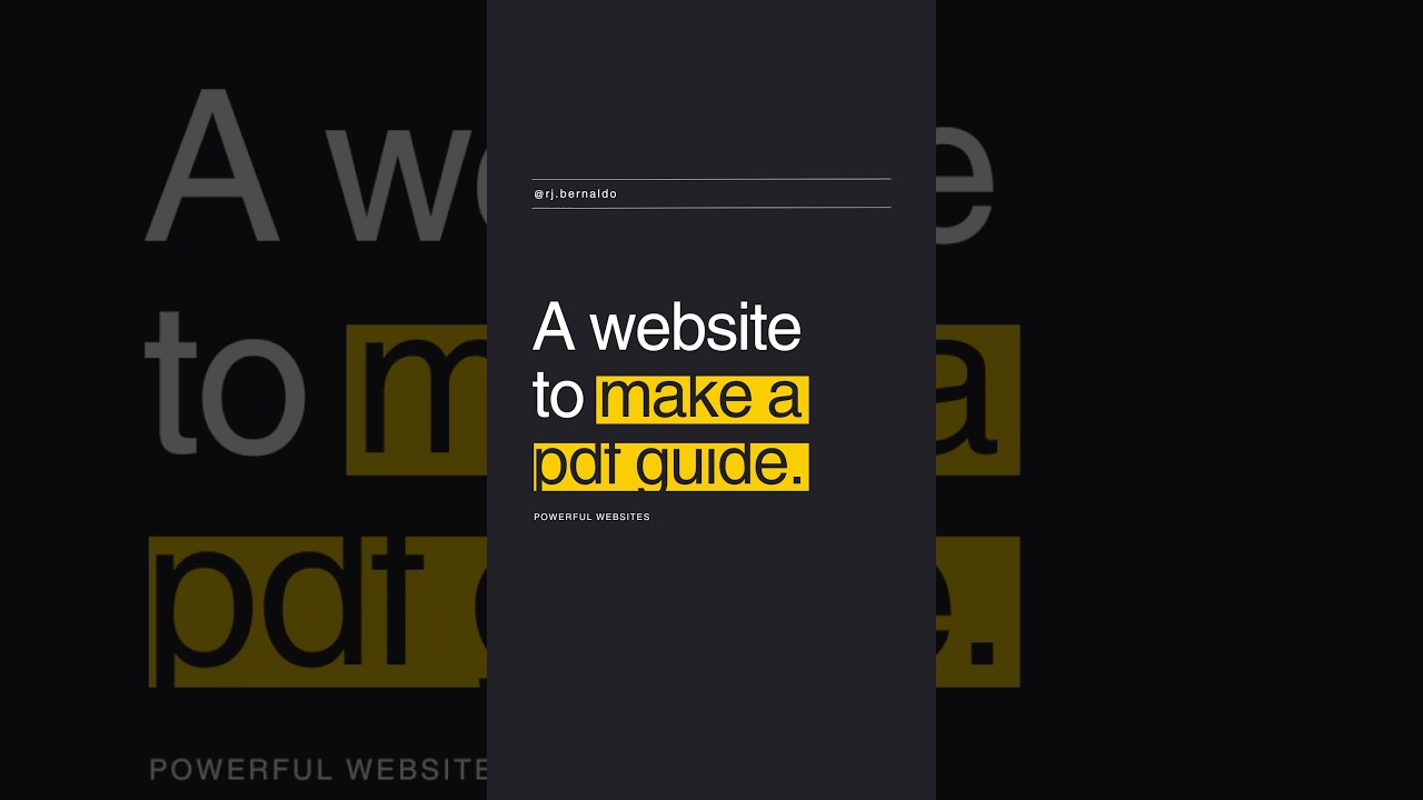 A website to make a pdf guide. Powerful websites 301