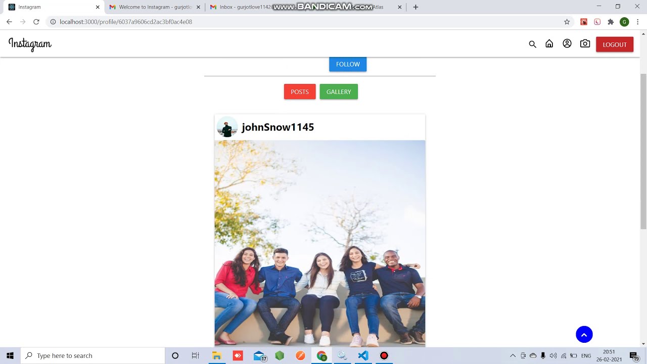 MERN Stack Instagram Clone Project | Project Demonstration Video