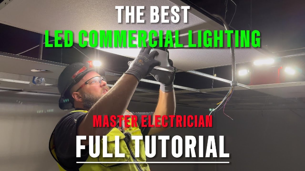 LED Commercial Lighting Installation By MASTER ELECTRICIAN! | Indoor and Outdoor Fixtures