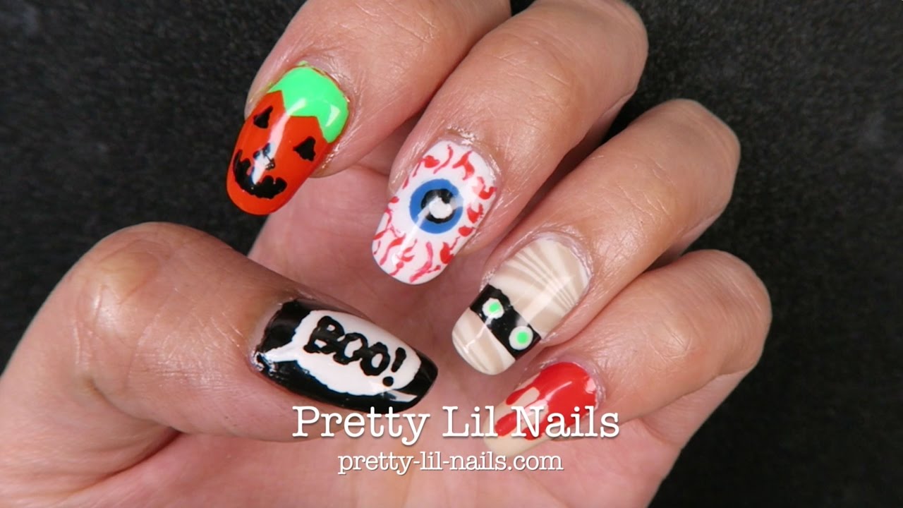 萬聖節美甲示範 Halloween Nails 2016 by Pretty Lil Nails