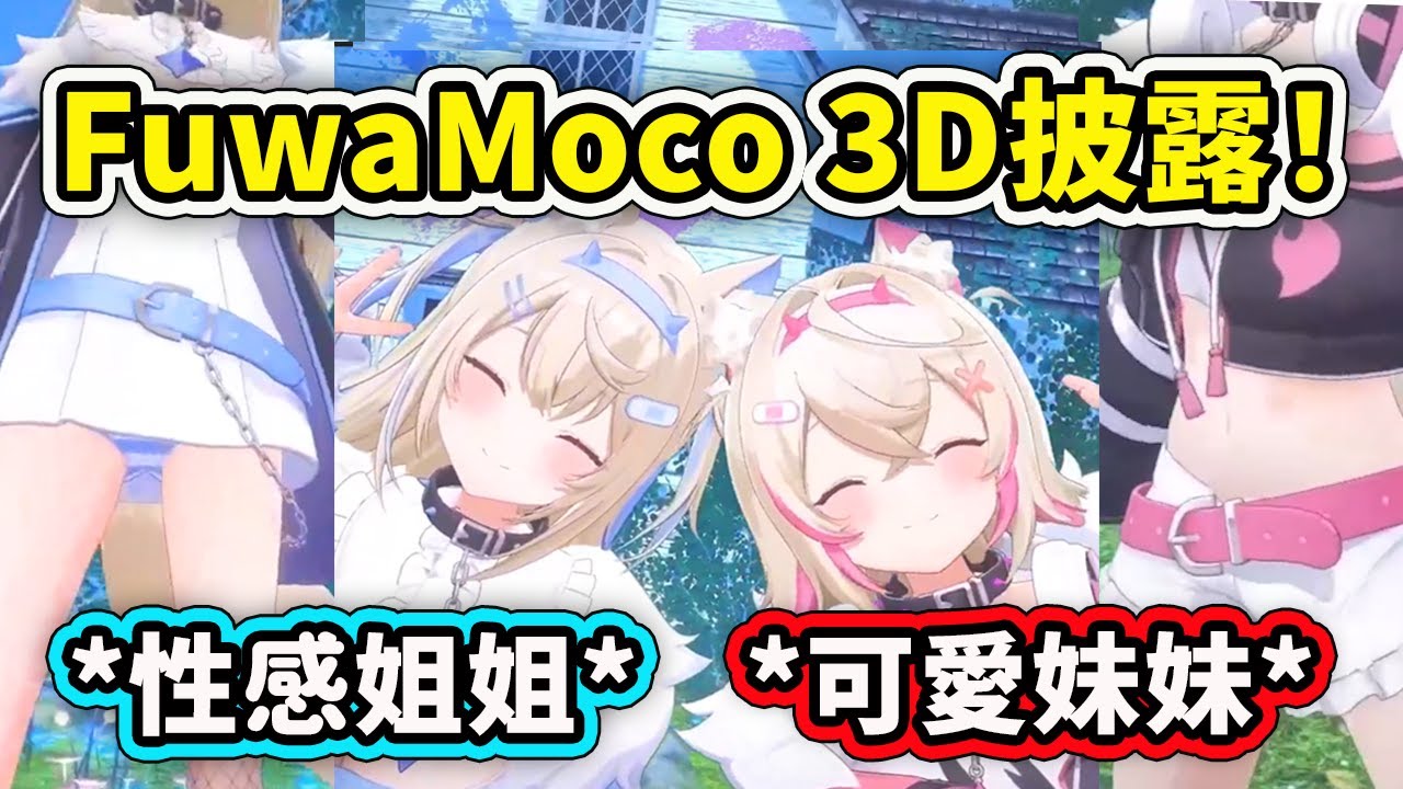 FuwaMoco的3D披露可愛爆擊!! 姐姐性感的胖次和妹妹可愛的肚臍特寫？【Fuwamoco】【Hololive 中文精華】 | Hololive烤肉架協會