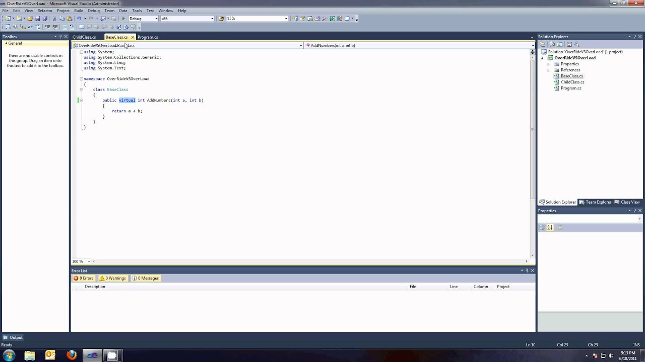 .Net Interview Questions - Overload vs Override