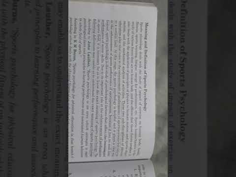 class 11th unit 9 psychology and sports topic meaning and definition of sports psychology