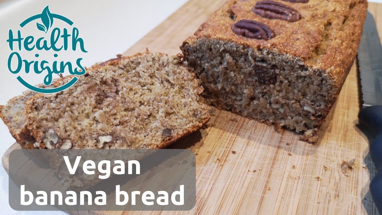 Healthy vegan banana bread - gluten free, oil free (uses apple sauce)