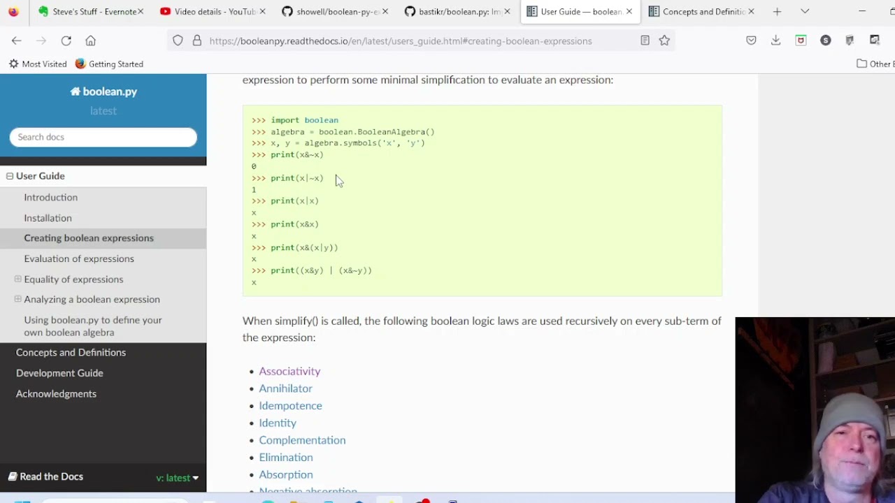 Using boolean.py to simplify boolean expressions