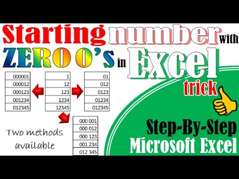 Starting number with 0 in Excel