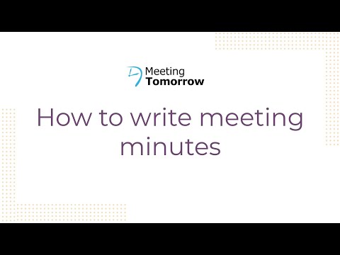 How to write meeting minutes