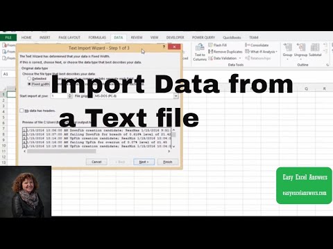 How to import data from a Text file into Excel.