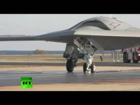U.S. Autonomous Stealth Drone X-47B 1st Land-Based Catapult Launch (Raw Video)