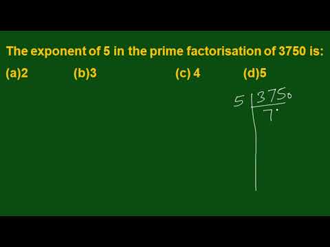 MCQ | CLASS 10 | MATHS |Exponent of 5 in the prime factorisation of 3750 is #maths #class10 #viral