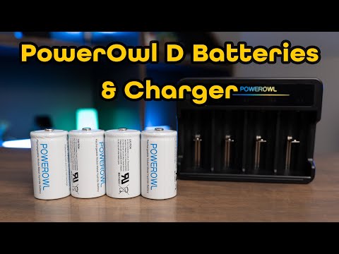 POWEROWL Rechargeable D Batteries with 4 Bay Battery Charger, USB Quick Charging Review