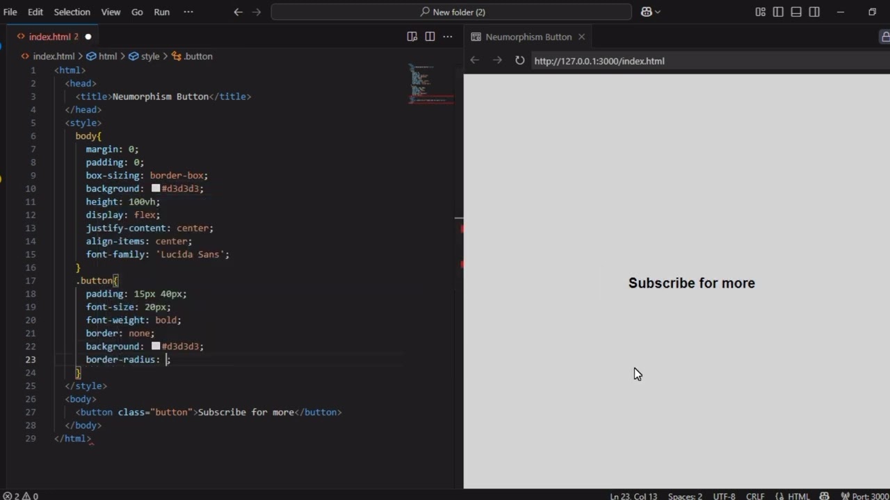 Neumophism button | 3D button in CSS