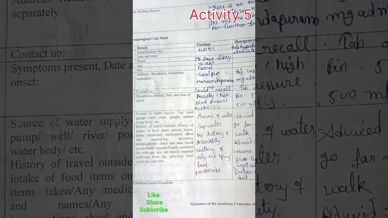 #communityhealthnursing#logbook#communtiy#activity5#investigatio of an outbreak# activitiesoflogbook