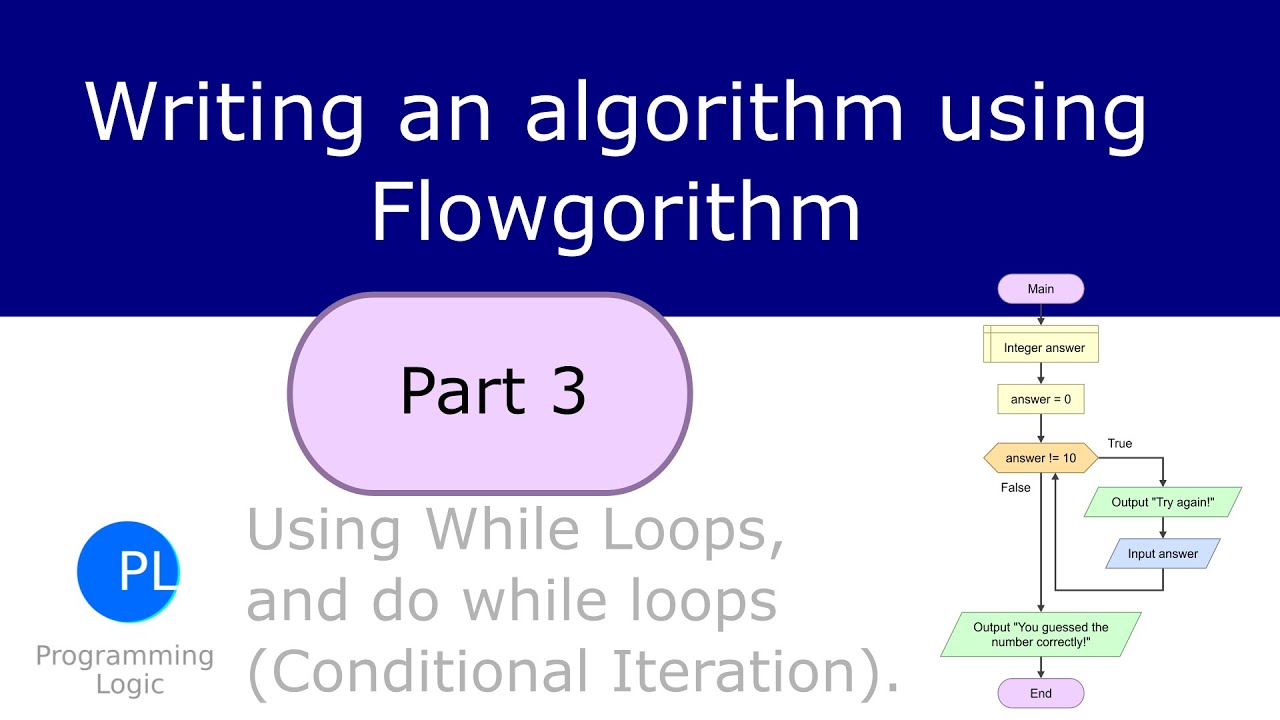 Writing and algorithm using Flowgorithm - Part 3 - While Loops and Do Loops