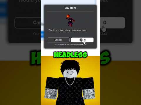 ROBLOX FAKE HEADLESS FREE 🤫 SECURE THE FREE ITEM #roblox #freeitems #robloxpromocodes